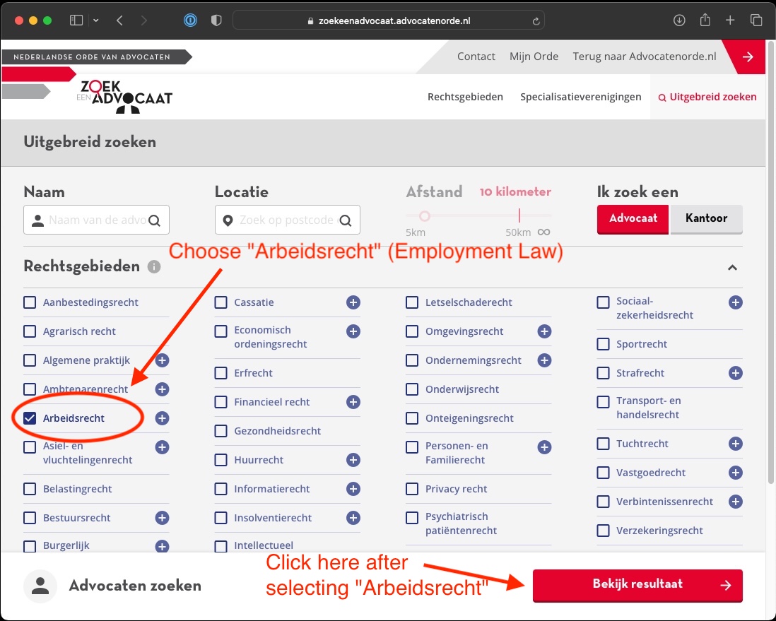 How to Use the Official Lawyer Database of the Dutch Bar Association to ...