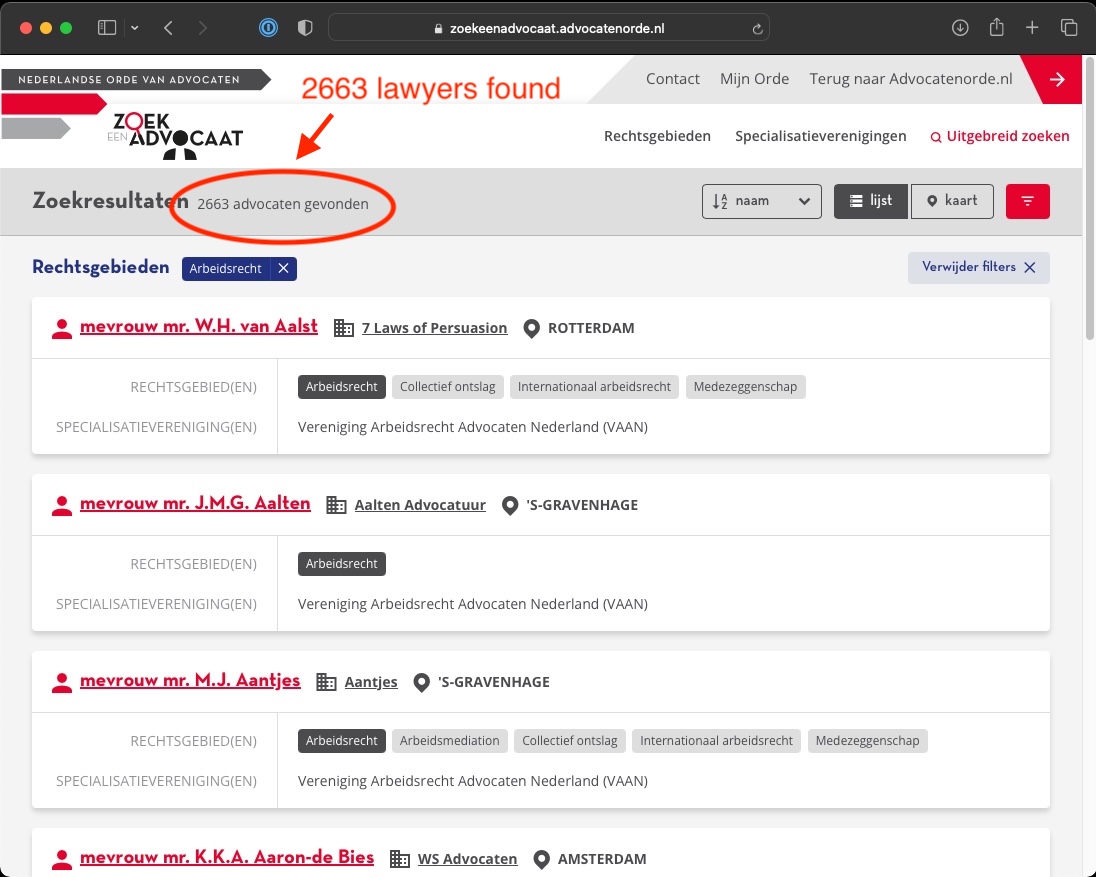 How to Use the Official Lawyer Database of the Dutch Bar Association to ...